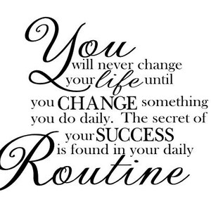 Motivational Decal Change Your Routine Success Change Your Life Wall ...