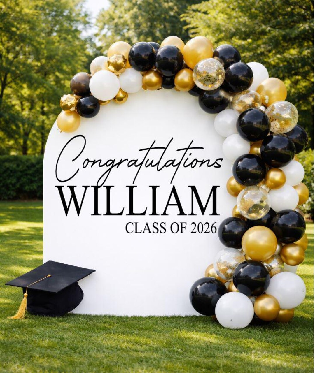 Graduation Party Vinyl Decal: Congratulations Class of 2026 Entrance ...