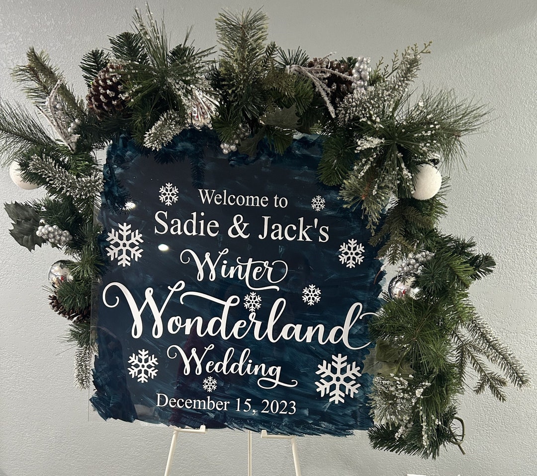 Winter Wedding Decal for Sign Making Christams Vinyl Decal for Mirror ...