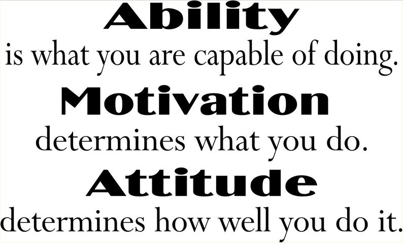 Motivational Decal Ability Motivation Attitude Motivation Wall Etsy