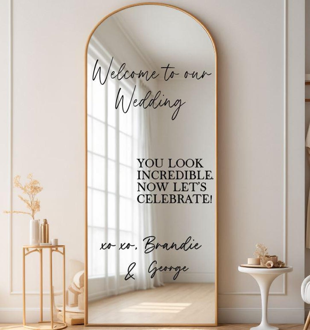 Welcome to Our Wedding Sign for Mirror Selfie Mirror Custom Wedding ...