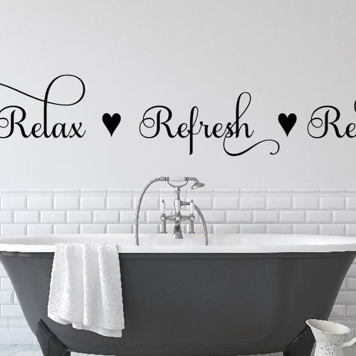 Relax Restore Renew Bathroom Vinyl Wall Decal 1 Graphics Home - Etsy