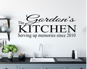 Personalized Kitchen Wall Decal Sticker Custom Name Wall Art Pantry ...