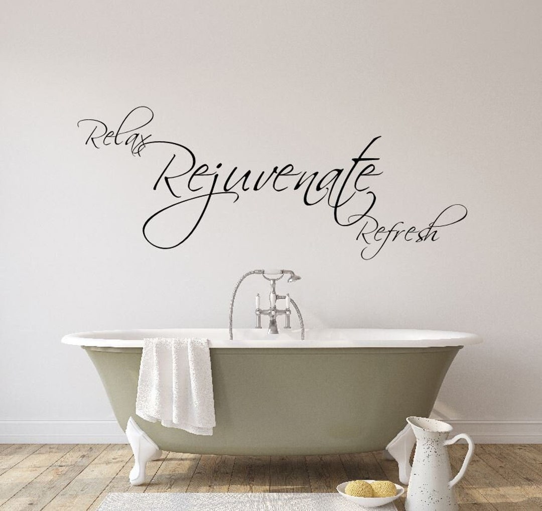 Bathroom Wall Decal Relaxation Relax Refresh Renew for Walls Vinyl Wall ...