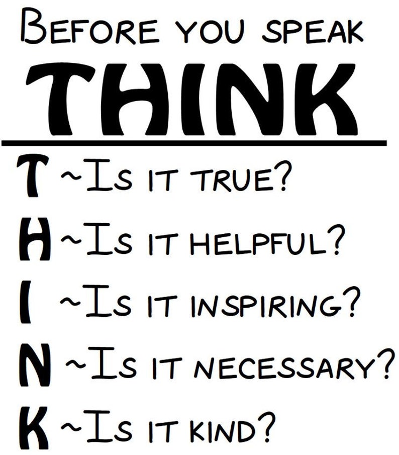 Before You Speak THINK Classroom Wall Decal Teacher Lettering - Etsy