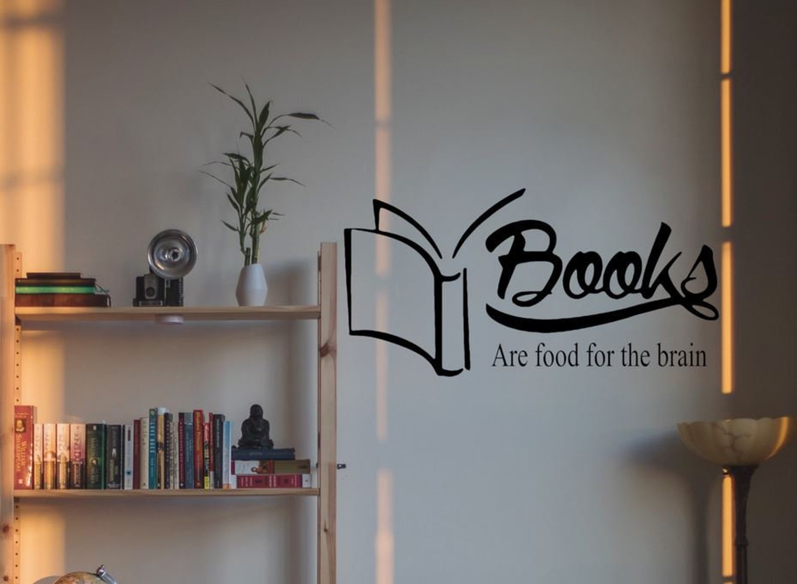Book Wall Decal Books Are Food for the Brain Library Wall Quote Letters ...