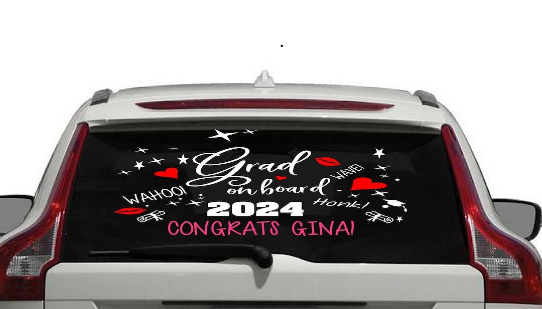 Graduation Decal Custom Name Grauation Party Decoration Graduation Caps ...