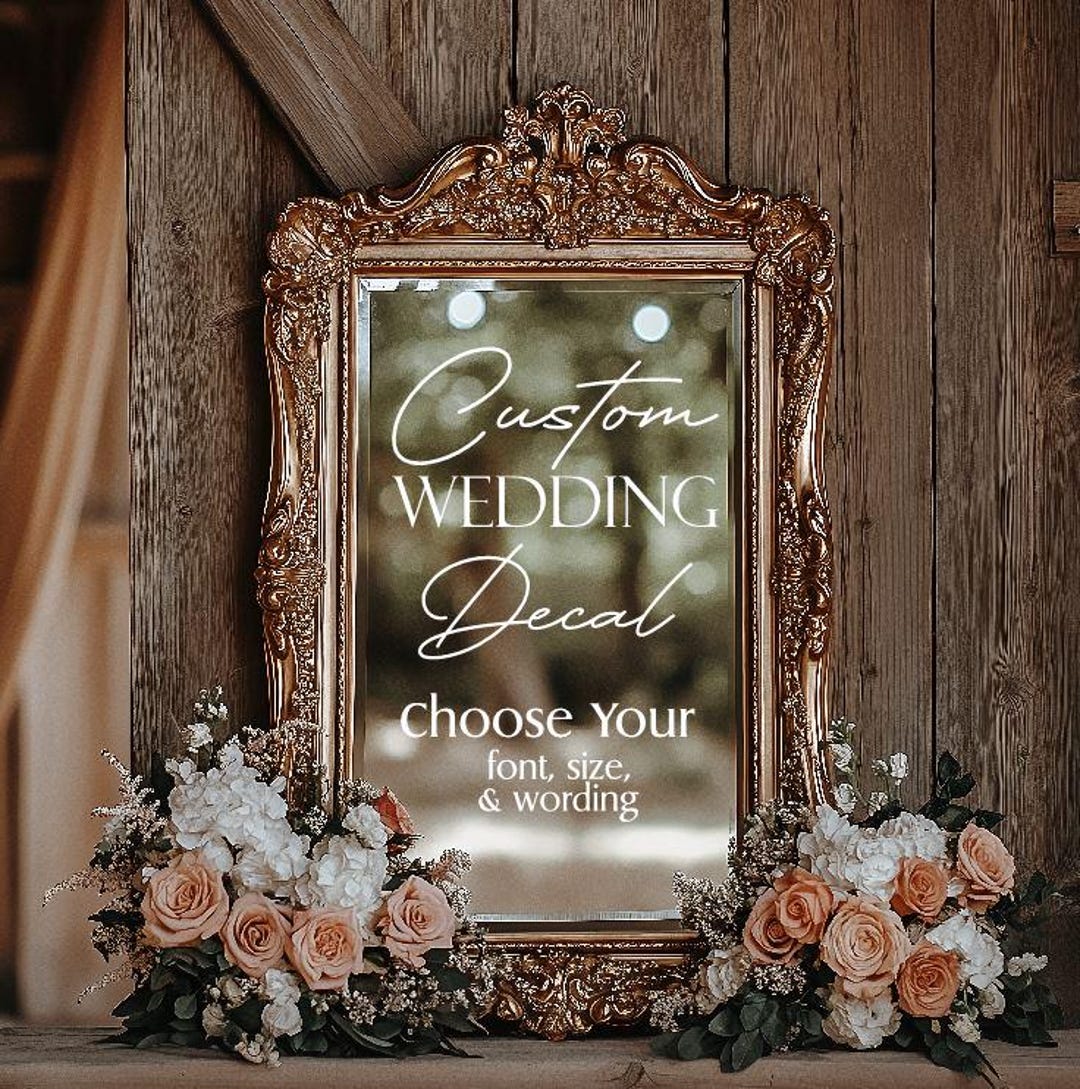 Custom Wedding Mirror Decal, Engagement, Bridal Shower Decor - Etsy