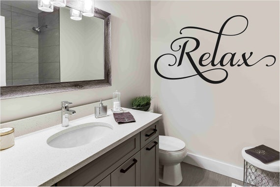 Relax Vinyl Wall Decal Spa Lettering Bathroom Sticker Beauty | Etsy