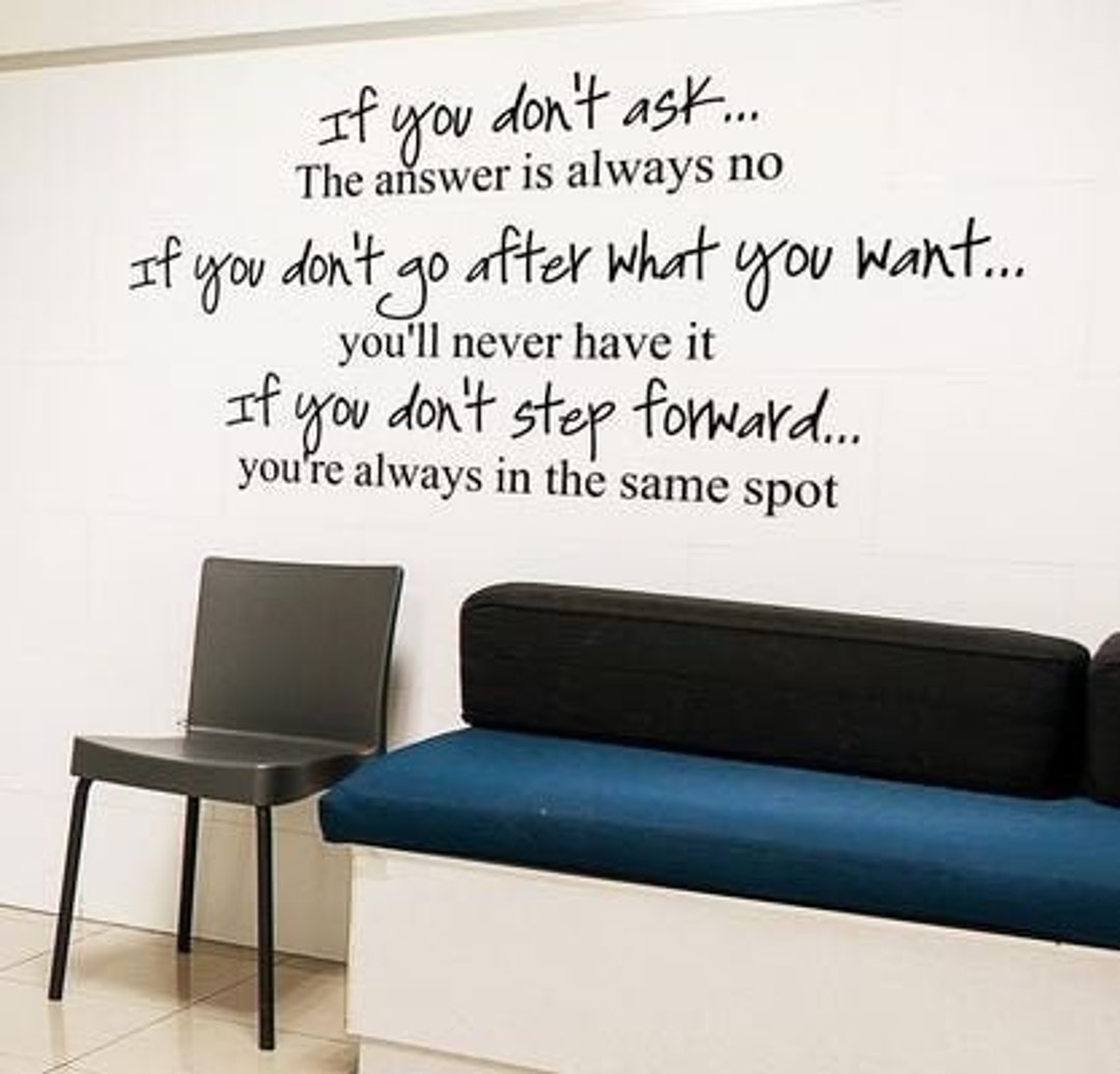 Motivational Decal If You Don’t Ask, the Answer is Always No, Wall ...