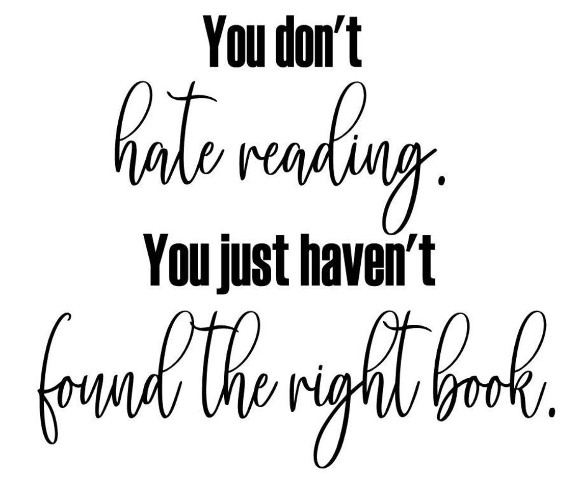 Reading Decal Book Library You Don't Hate to Read Vinyl Wall Lettering ...