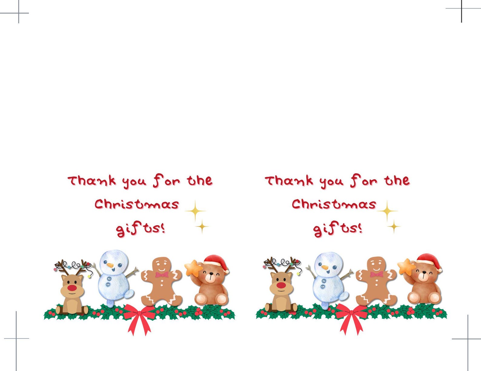 Printable Christmas Thank You Card Template for Kids | Personalized ...