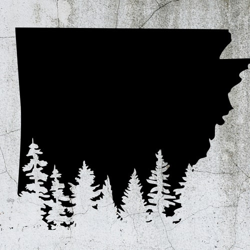 Digital File Arkansas State Silhouette With Tree Line Cut - Etsy