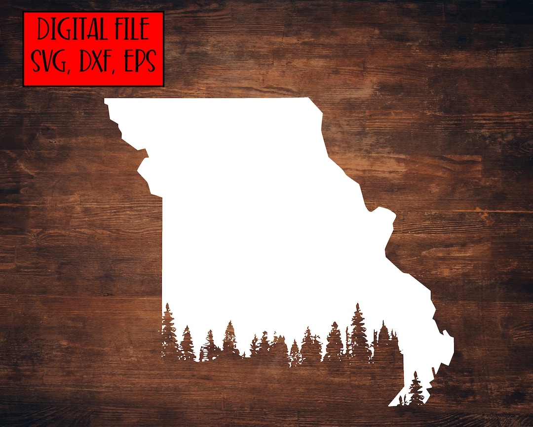 Digital File missouri State Silhouette With Tree Line Cut - Etsy
