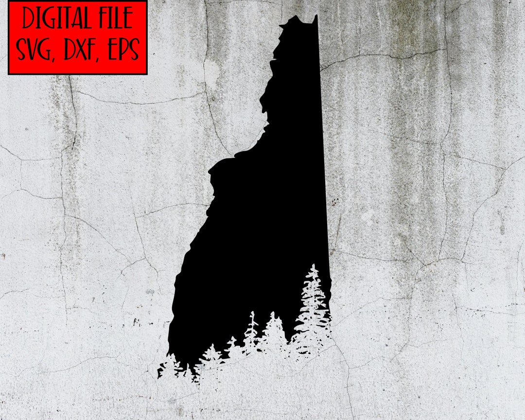 Digital File - New Hampshire State Silhouette With Tree Line - Cut File ...