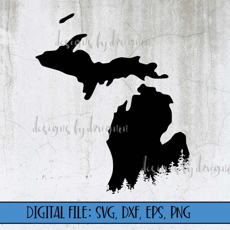 Michigan Silhouette - Etsy