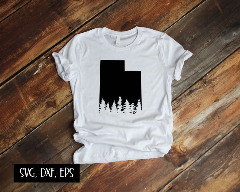 Digital File Utah State Silhouette With Tree Line Cut File - Etsy