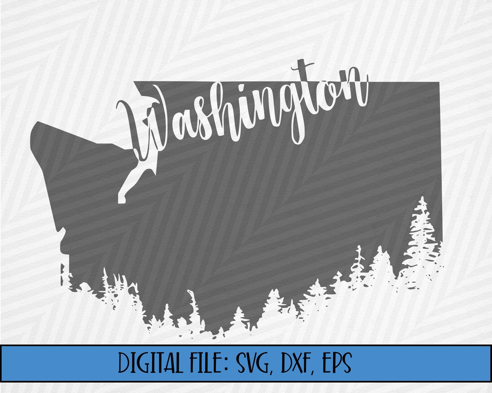 Digital File Washington State Silhouette With Tree Line - Etsy