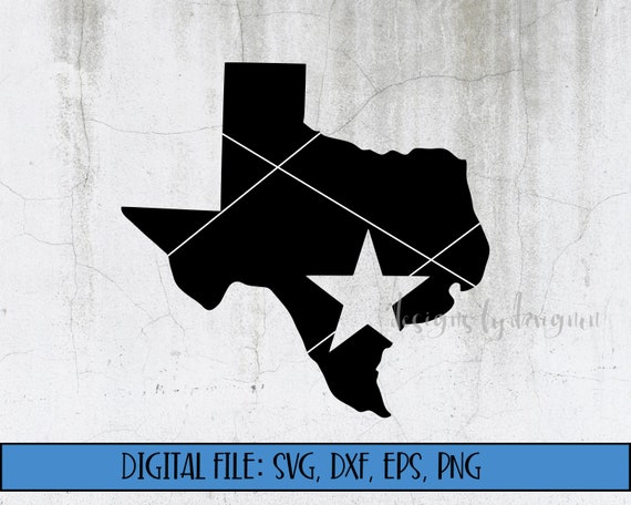 Digital Download Texas State Silhouette With Star cut File - Etsy