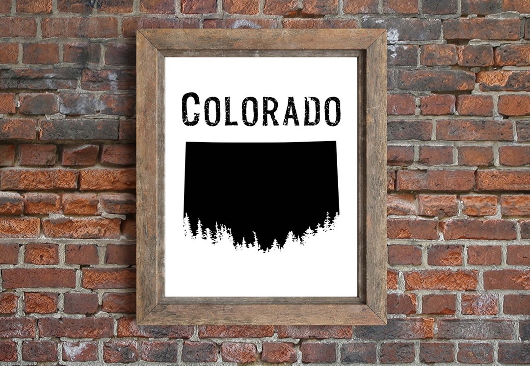 Digital File - Colorado State Silhouette With Tree Line Printable ...