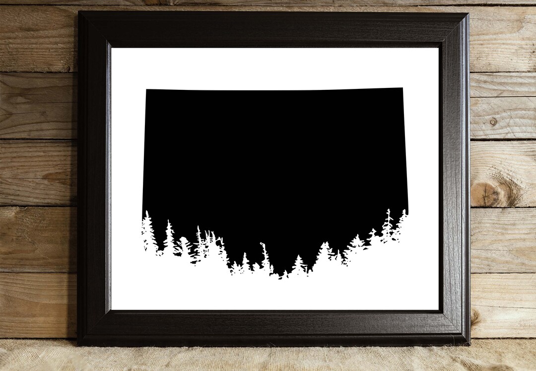 Digital File Colorado State Silhouette With Tree Line Printable ...