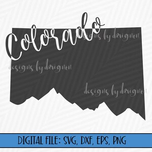 Digital Download - Colorado State Silhouette With Mountains -cut File ...