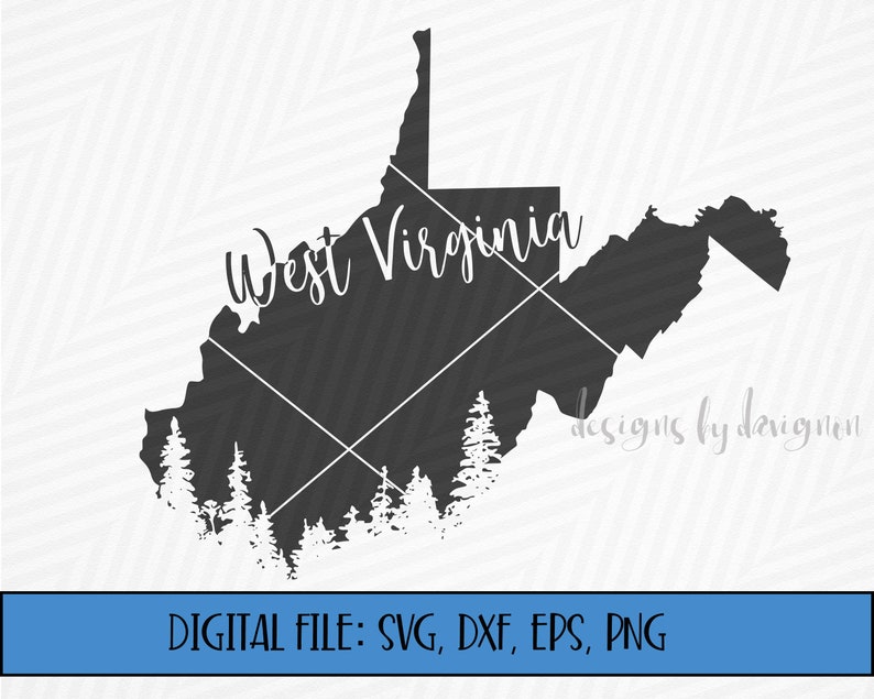 Digital File West Virginia State Silhouette with Tree Line - Etsy