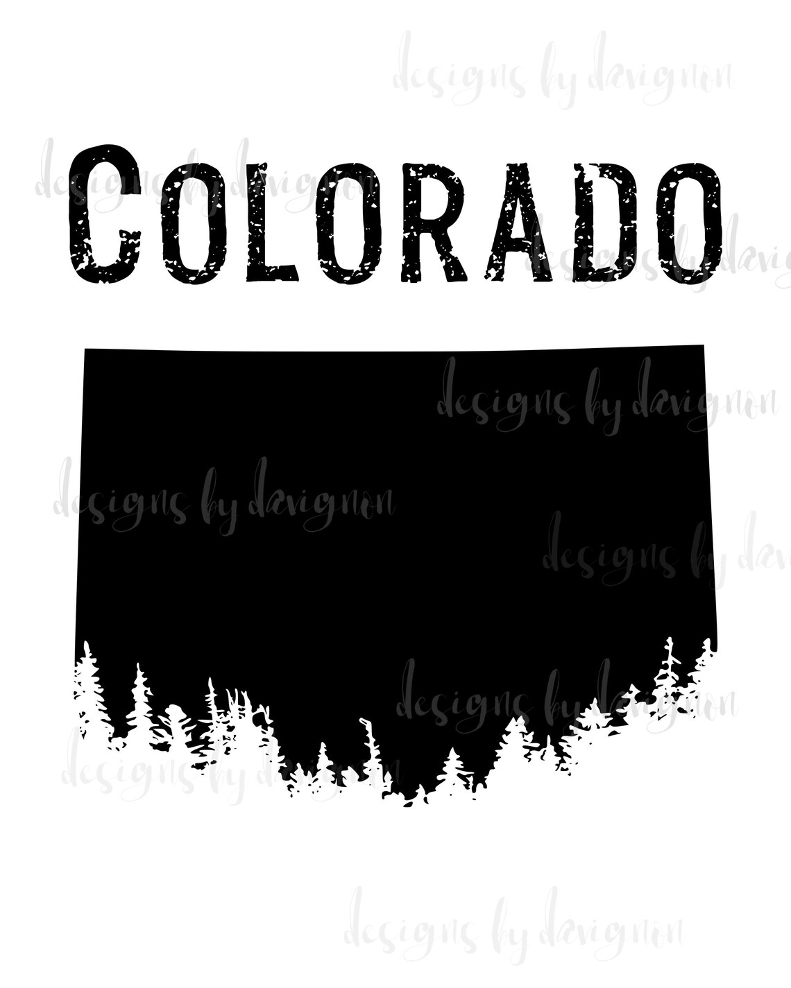 Digital File Colorado State Silhouette With Tree Line - Etsy