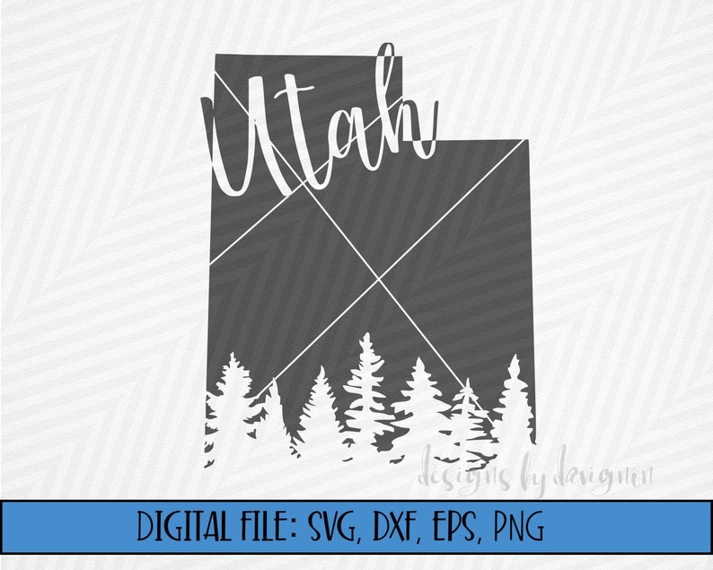 Digital File Utah State Silhouette With Tree Line cut File - Etsy