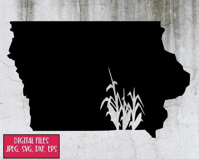 Digital File Iowa Silhouette With Corn Cut File svg Dxf - Etsy