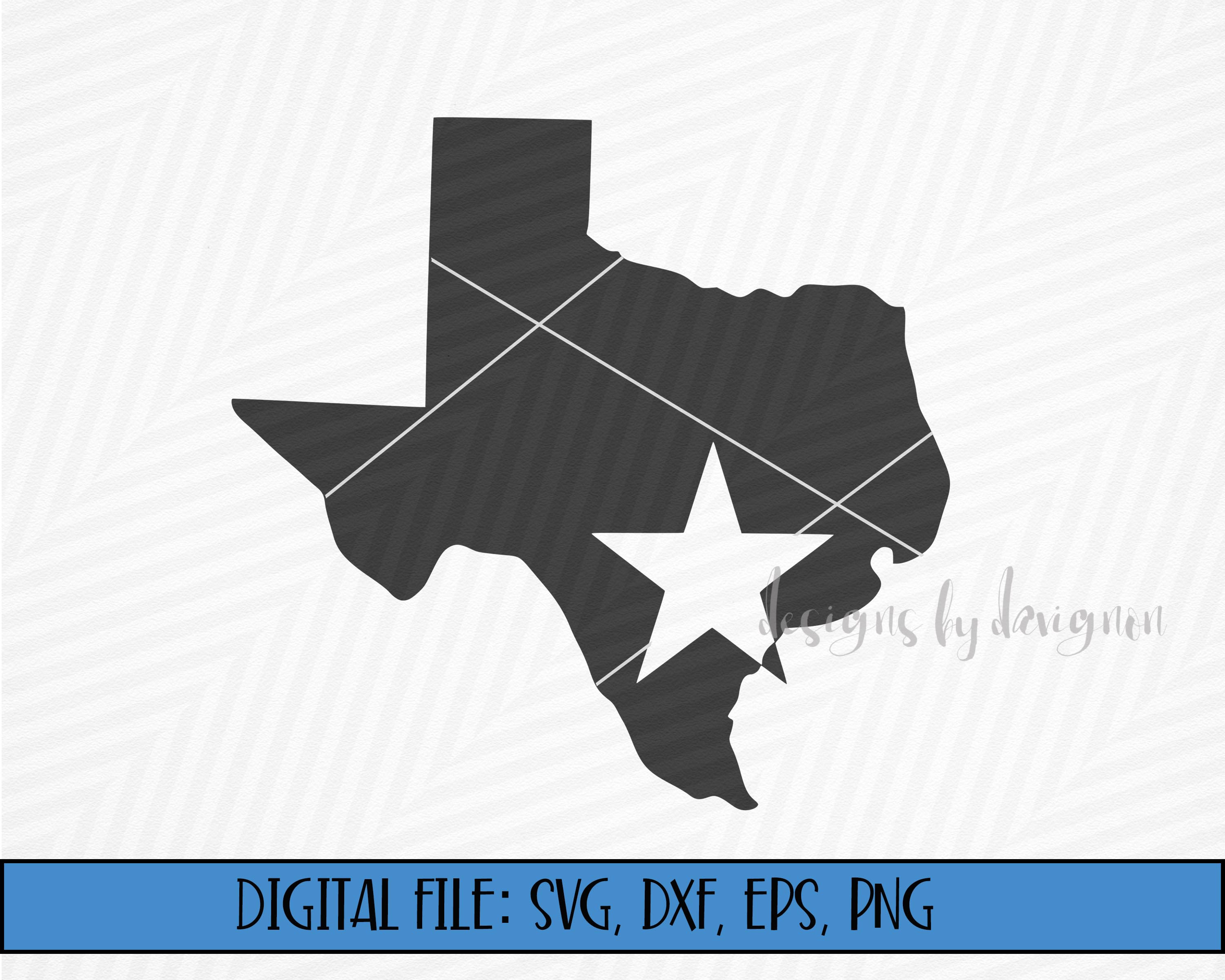 Digital Download Texas State Silhouette With Star cut File - Etsy