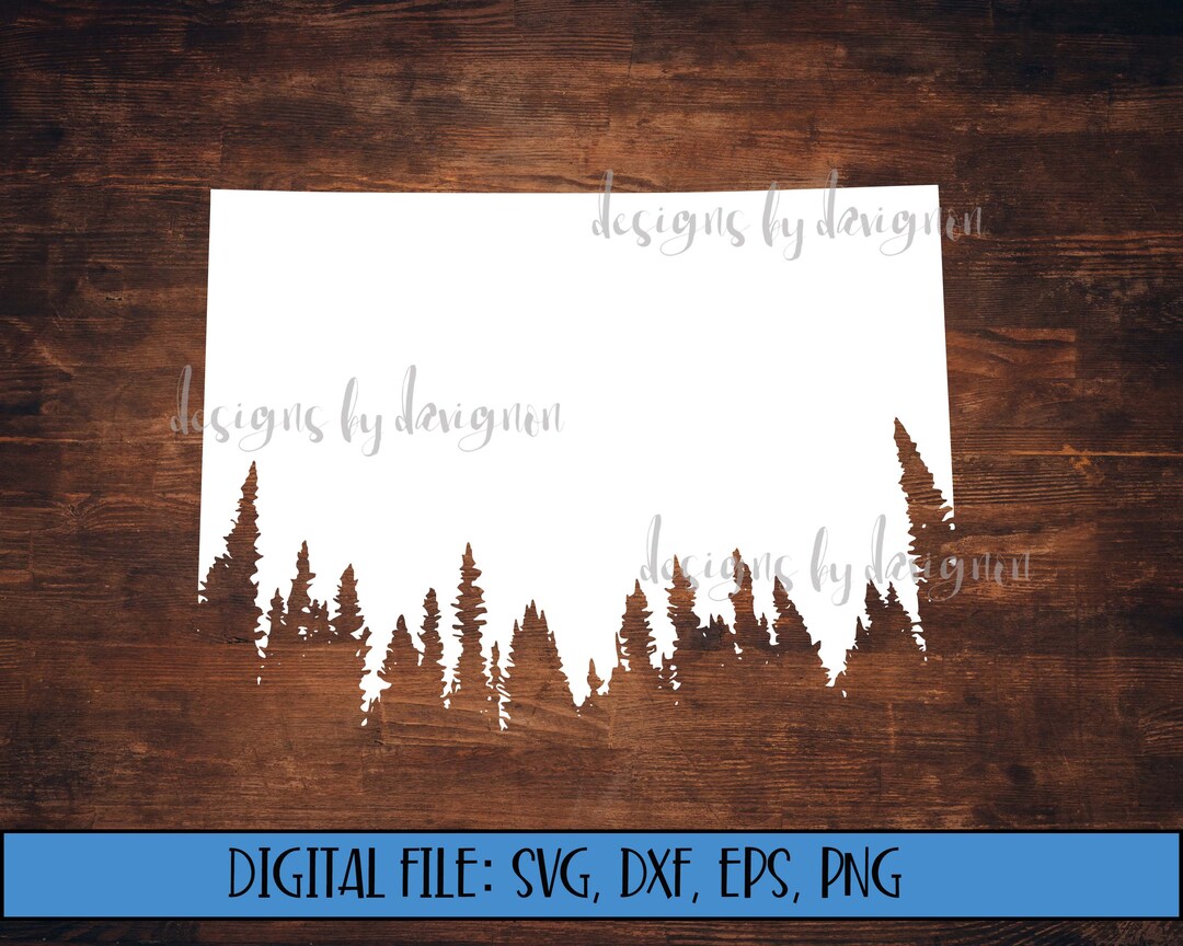 Digital Download - Colorado State Silhouette With Tree Line -cut File ...