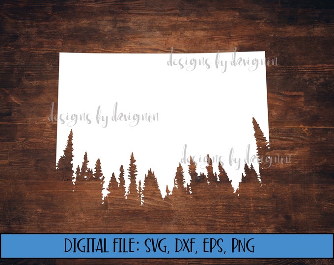 Digital Download - Colorado State Silhouette With Tree Line -cut File ...