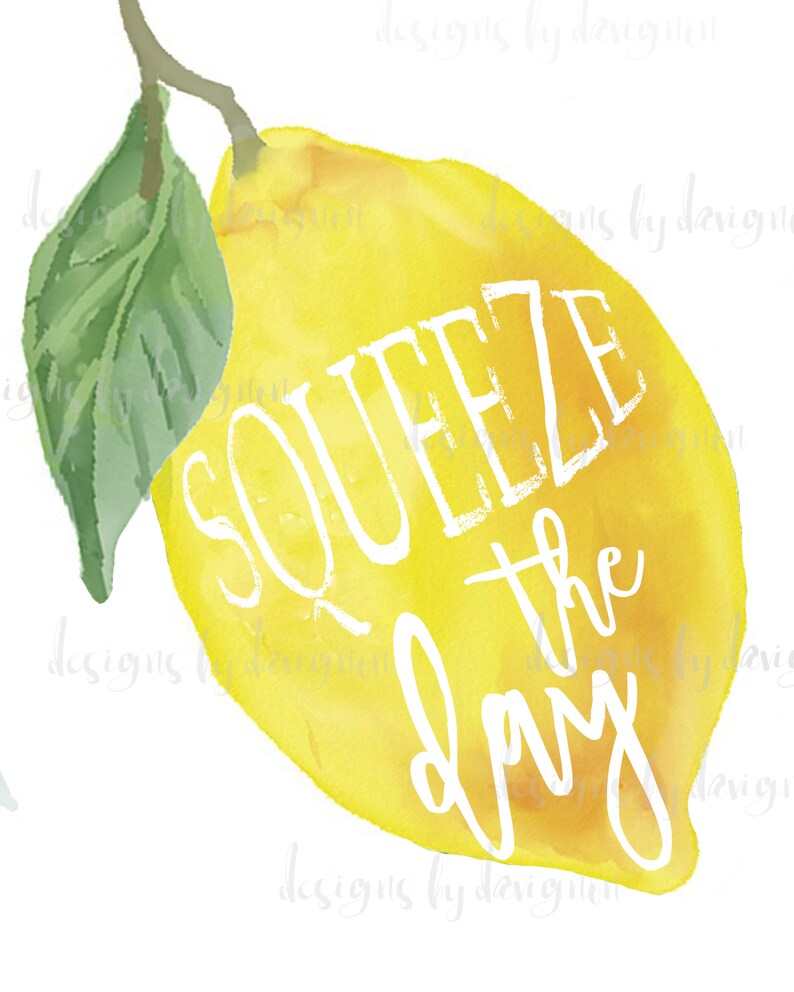 Digital File Squeeze the Day Printable Lemon Printable - Etsy