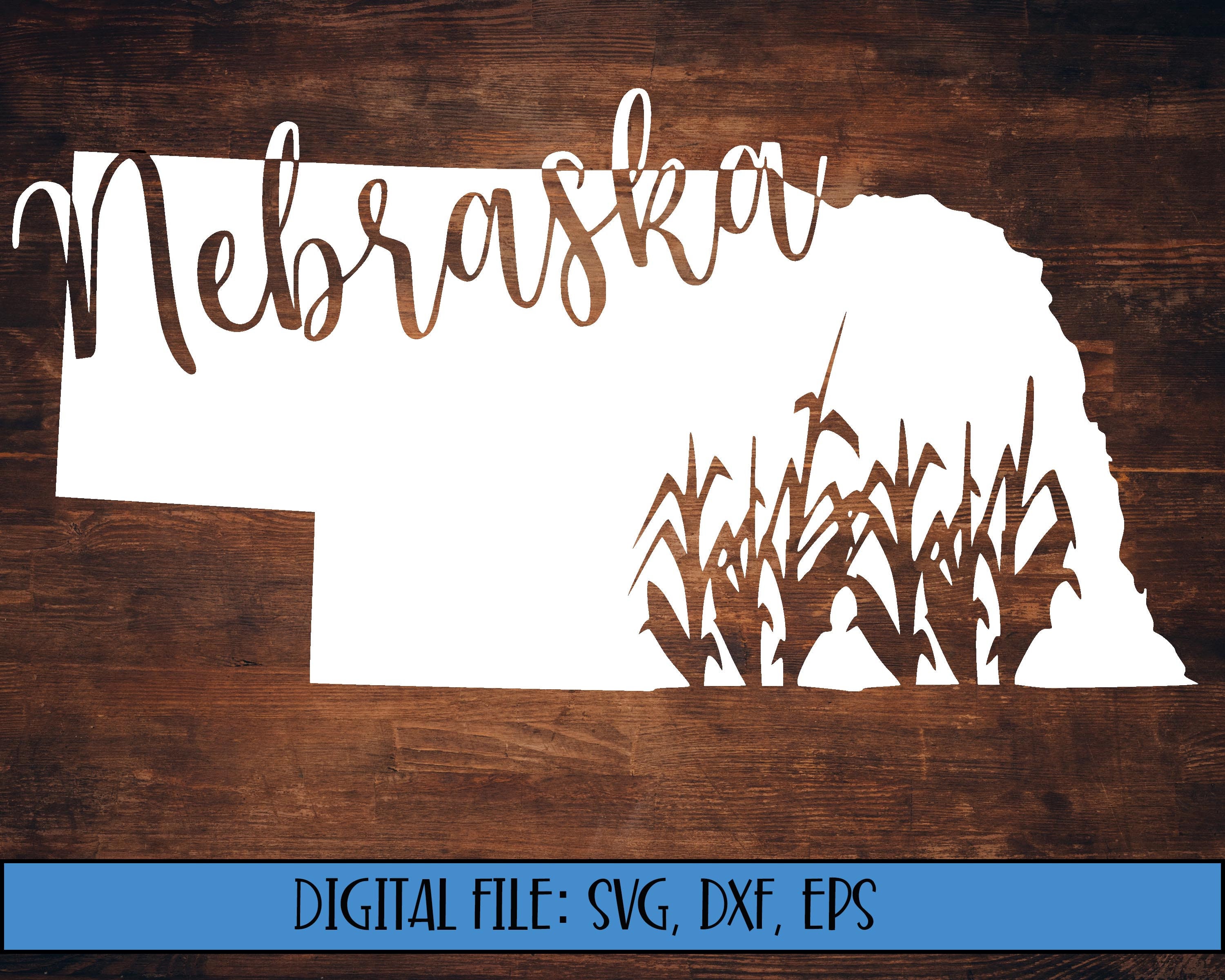 Digital File Nebraska Silhouette with Corn Cut File svg | Etsy