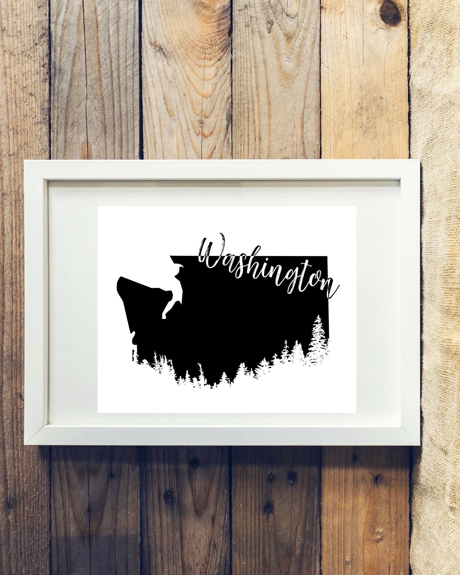 Digital File Washington State Silhouette With Tree Line - Etsy