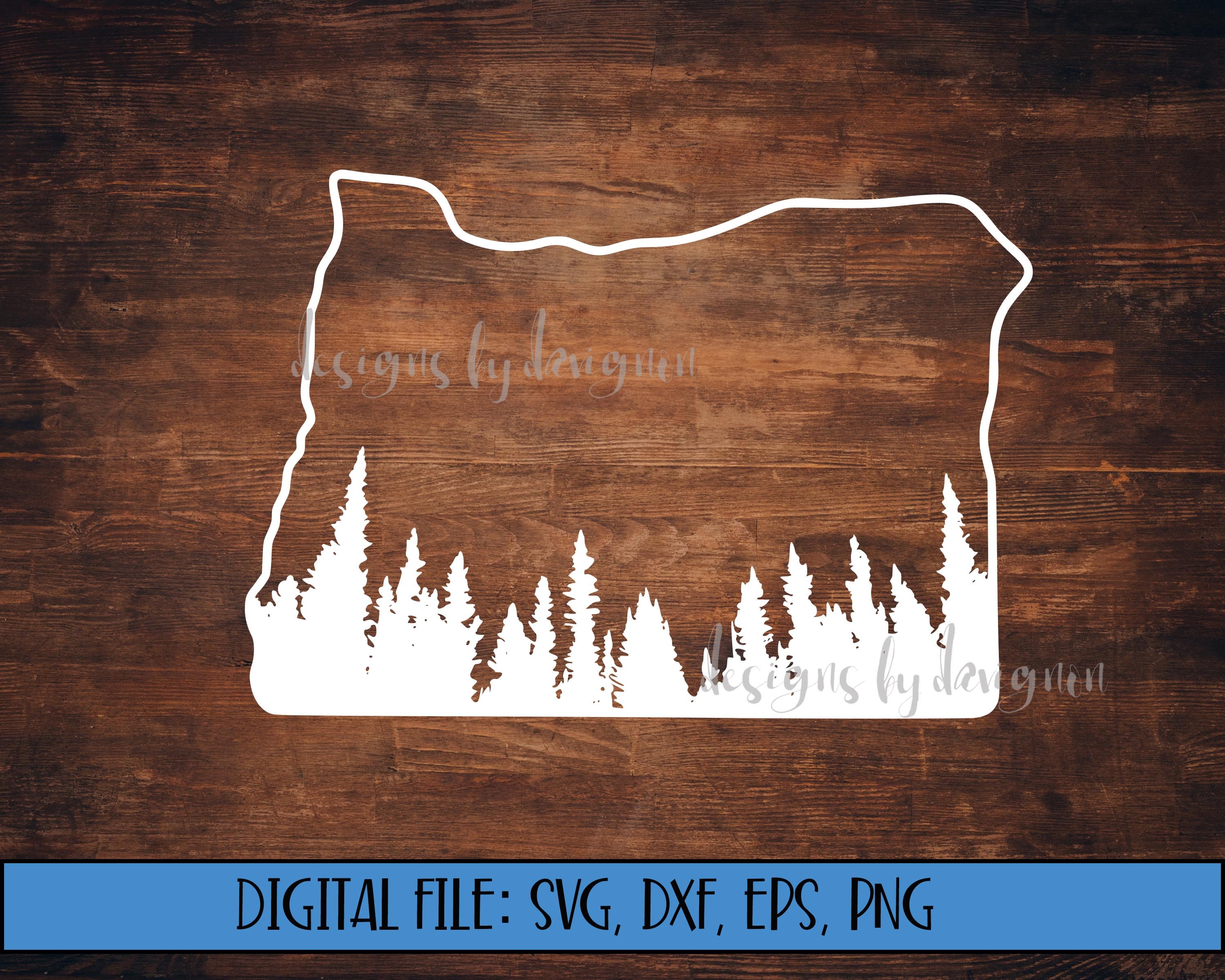 Digital File Oregon Silhouette With Treeline Cut File - Etsy