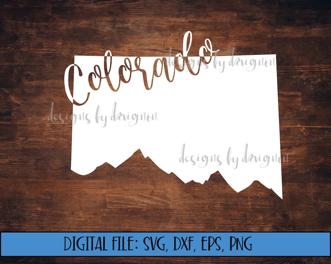 Digital Download - Colorado State Silhouette With Mountains -cut File ...