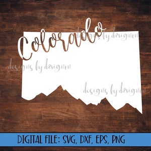 Digital Download - Colorado State Silhouette With Mountains -cut File ...