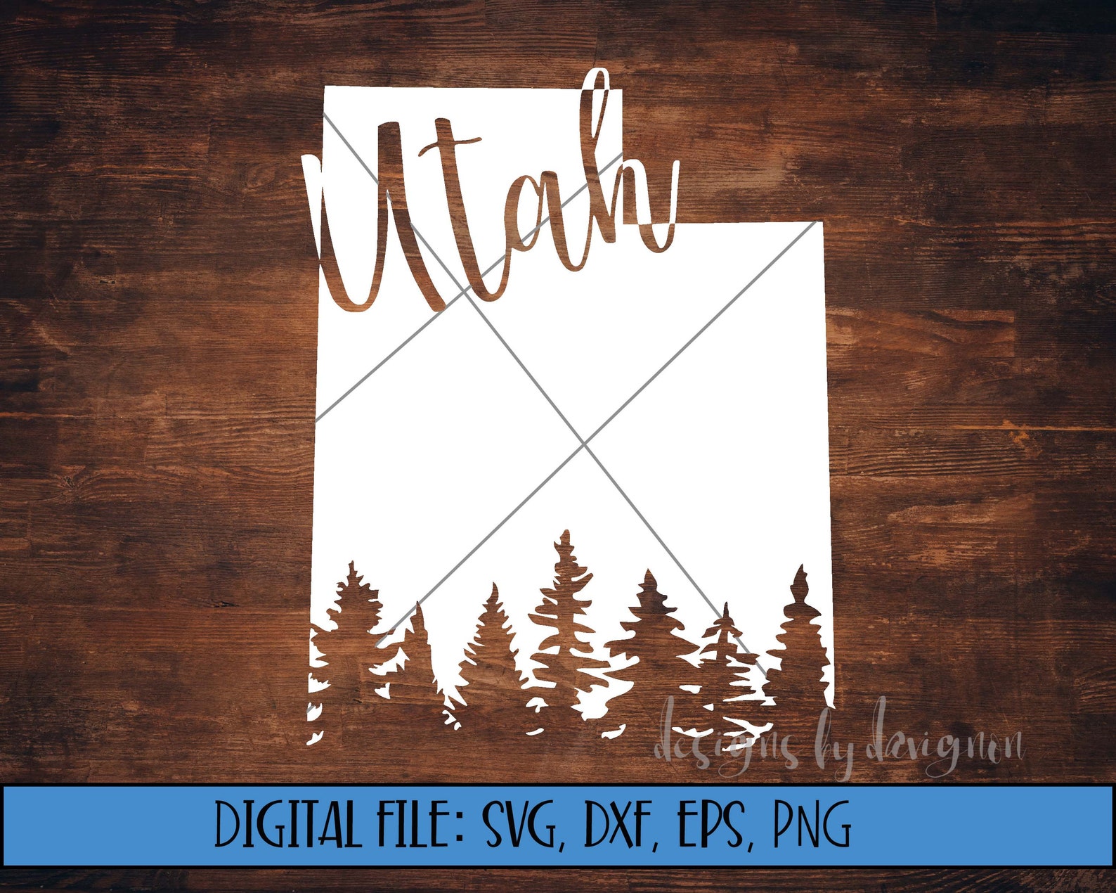 Digital File Utah State Silhouette With Tree Line cut File - Etsy