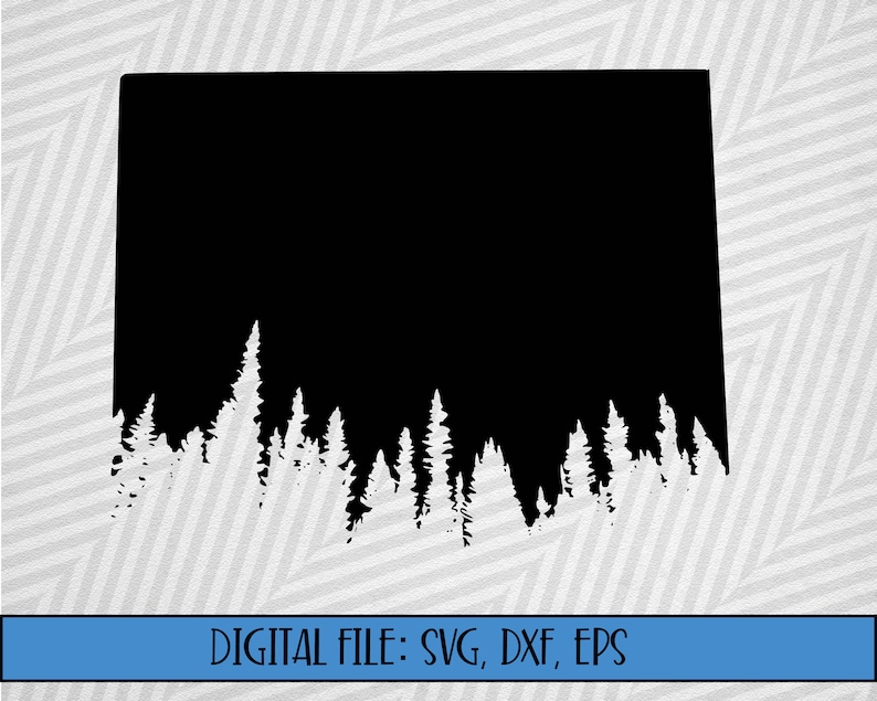 Digital File Wyoming State Silhouette With Tree Line Cut - Etsy