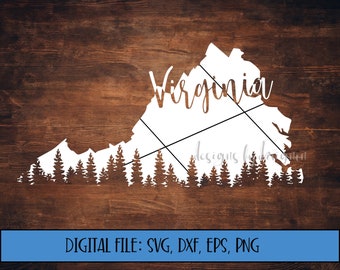 Virginia VA State Silhouette Shape Map U.s.united America American ...