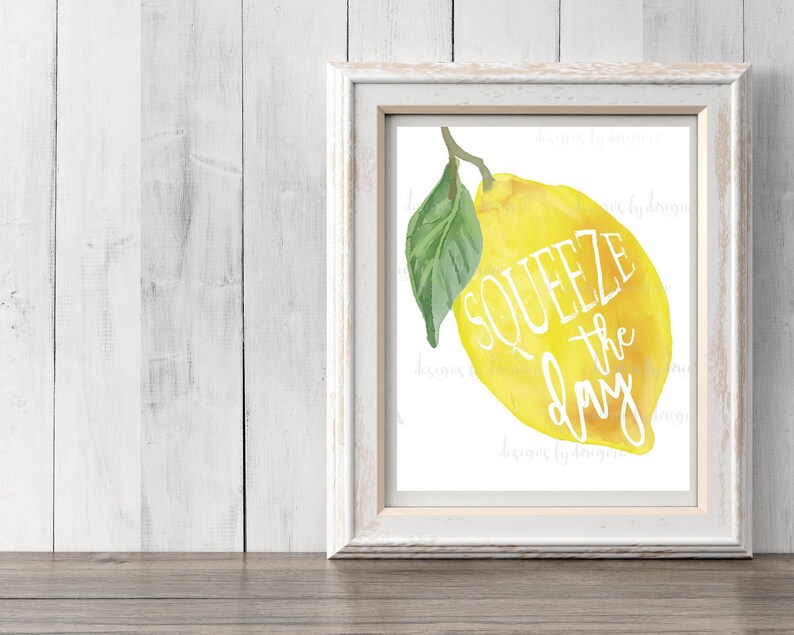 Digital File Squeeze the Day Printable Lemon Printable - Etsy