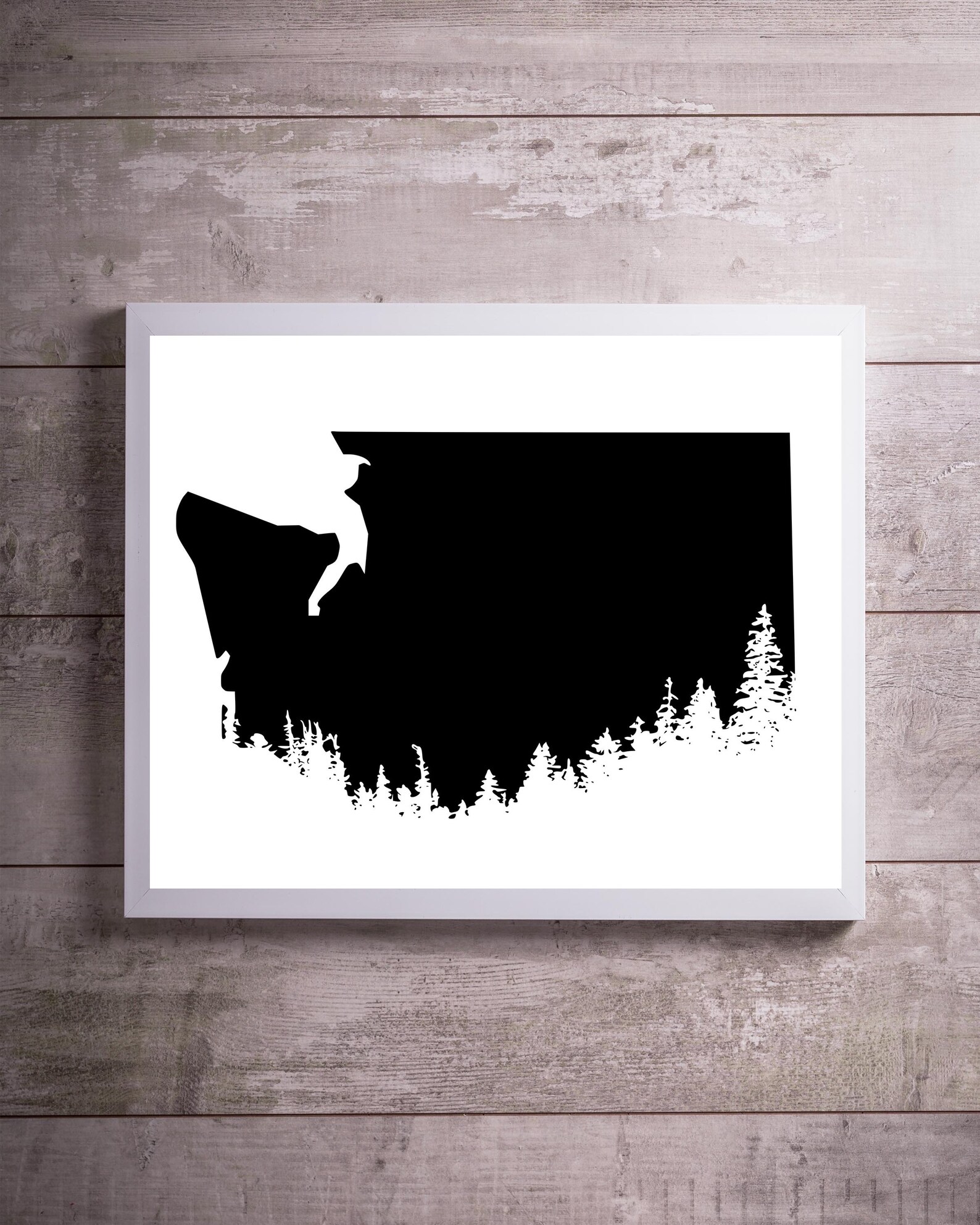 Digital File Washington State Silhouette With Tree Line - Etsy