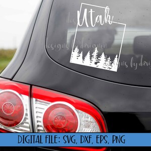 Digital File - Utah State Silhouette With Tree Line -cut File (svg, Dxf ...