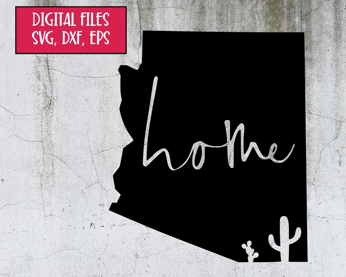 Digital File Arizona State Outline with Home Cut File | Etsy