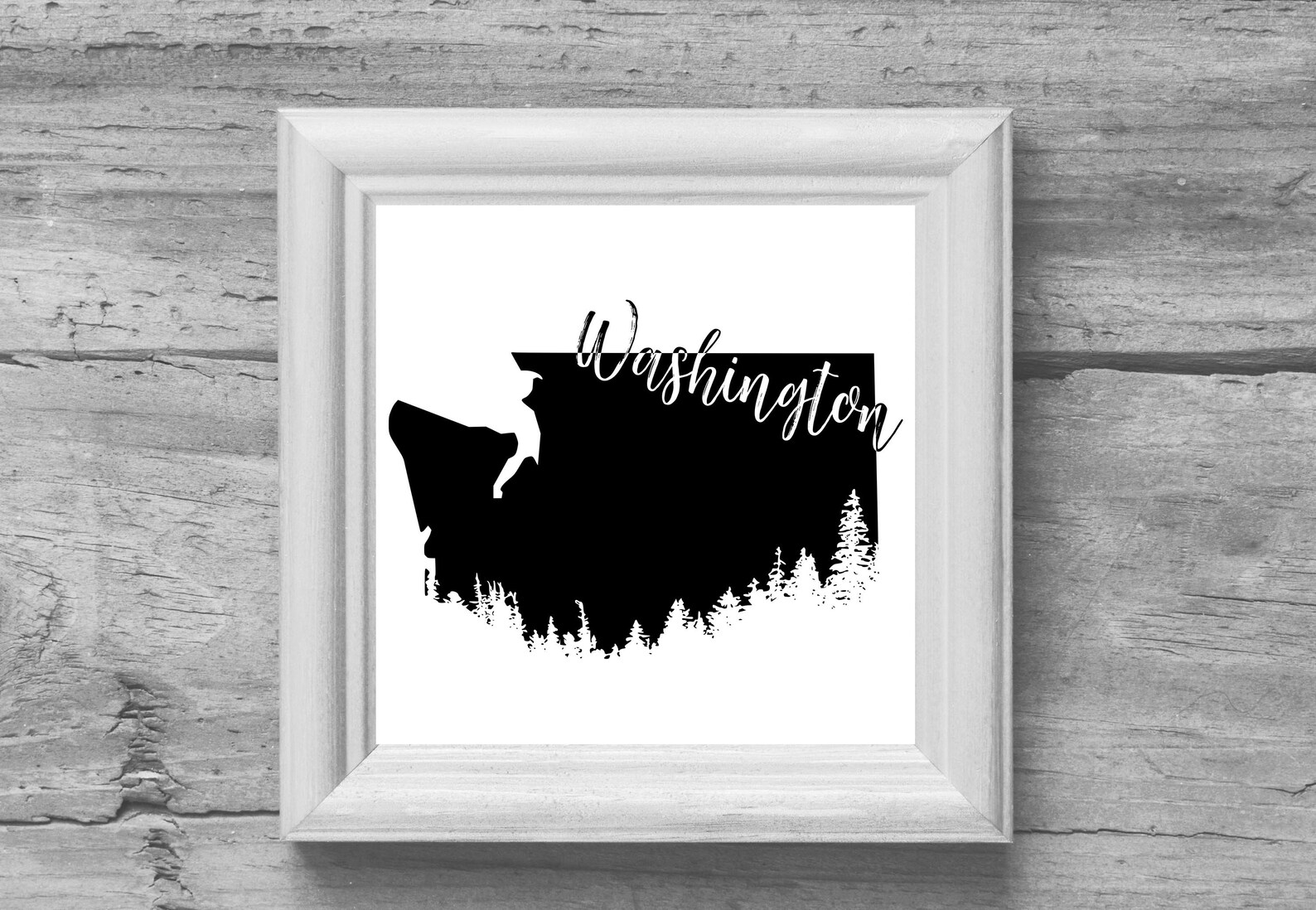 Digital File Washington State Silhouette With Tree Line | Etsy
