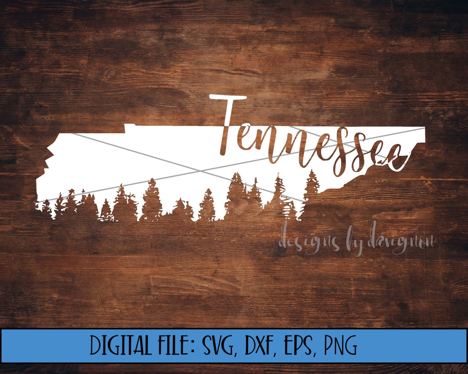 Digital File Tennessee State Outline with Trees Cut File | Etsy