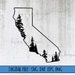Digital File California State Outline With Tree Line cut - Etsy