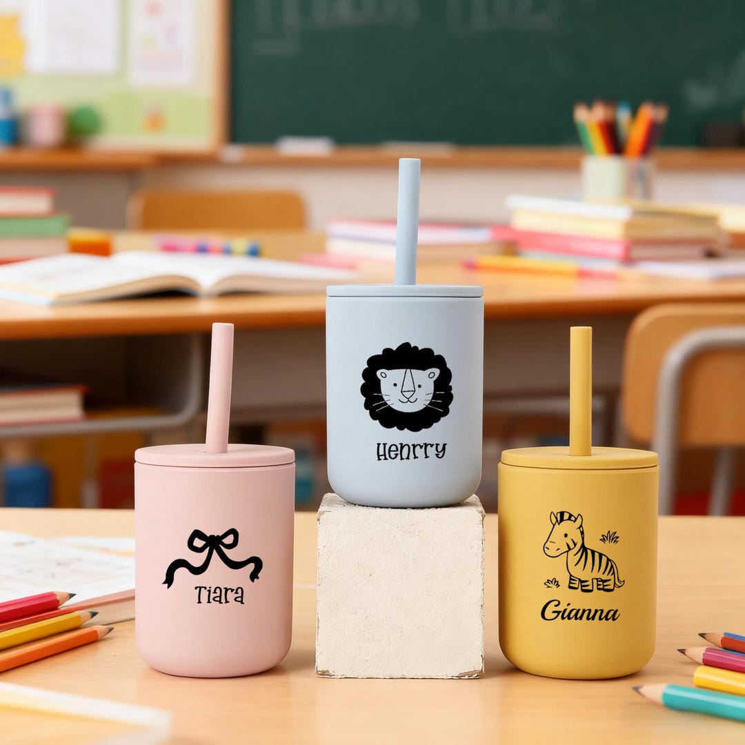 Custom Silicone Sippy Cup,engraved Name Sippy Cup,silicone Cup With ...
